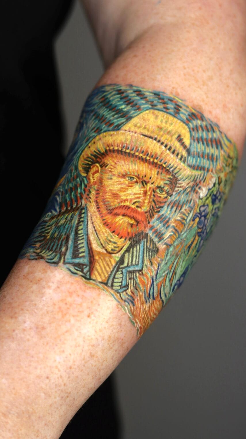 Van Gogh Tattoo on Forearm Featuring a bracelet tattoo of Van Gogh and ...