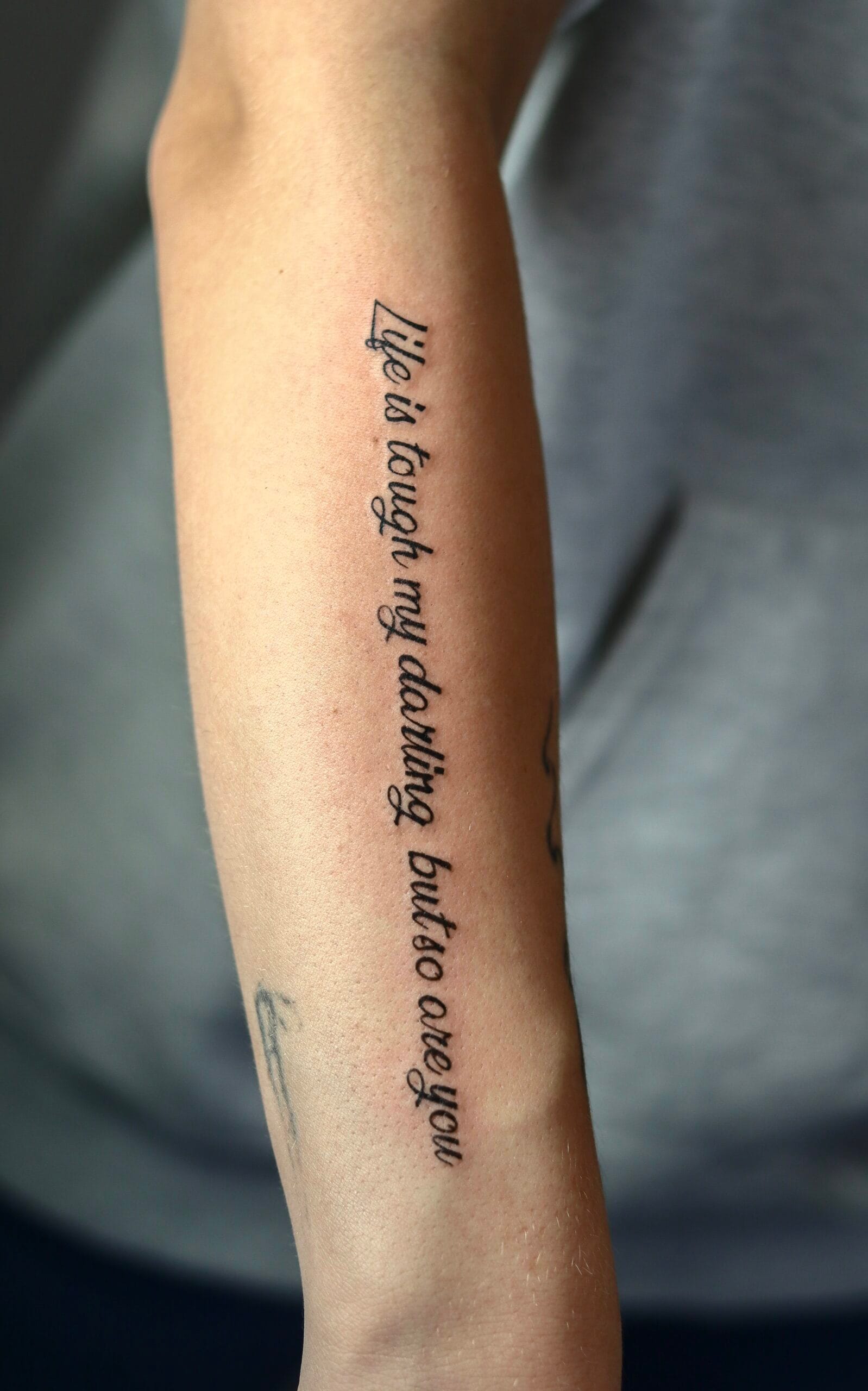Meaningful Script Tattoo on Forearm - Best tattoo shop in Los Angeles ...